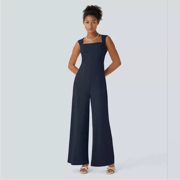 HALARA | Pants & Jumpsuits | Halara Dark Sapphire Blue Sleeveless Wide ...